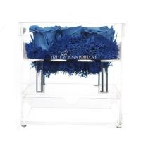 China Acrylic Blue Exquisite Nine Eternal Roses Preserved Flowers For Valentine'S Day Gift for sale