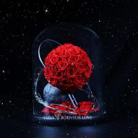 China Eternal Flowers In Glass Romantic Planet Gift Luxury Home Decor Wedding Decor Romantic Gift for sale