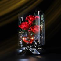 China Deluxe 3 Rose Glass Shaded Eternal Rose Box For Your Loved One On Valentines Day for sale