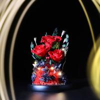 China Deluxe 3 Rose Glass Shaded Eternal Rose Box For Your Loved One On Valentines Day for sale