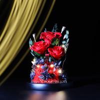 China Deluxe 3 Rose Glass Shaded Eternal Rose Box For Your Loved One On Valentines Day for sale