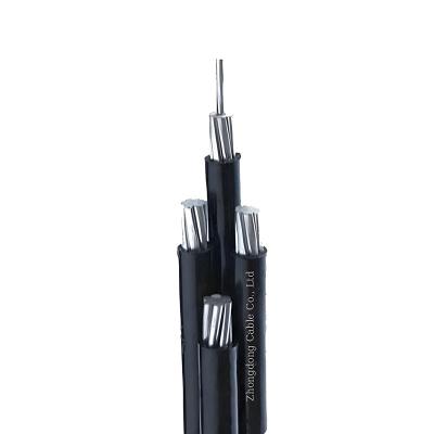 China Aluminium Twisted ABC Aerial Bundle Cable 600V-2200V Overhead Service Drop Wire with PVC Insulation for sale