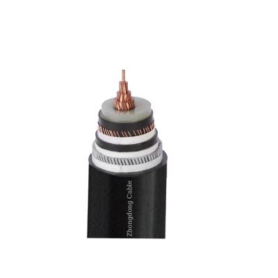 China Single Core Underground High Voltage Cable 64/110kV with Copper Conductor 630-1600mm² Cross-Section for Power Transmission for sale