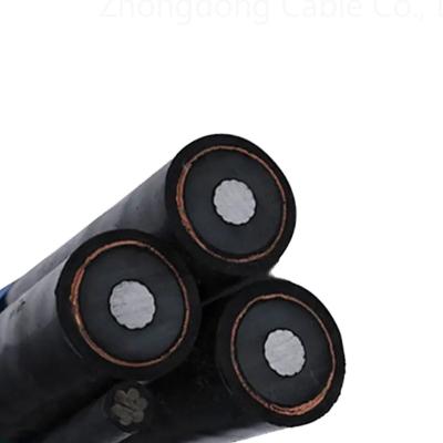 China Copper Wire Screen Aerial Bundled Cable ABC 3 Core AL/XLPE/HPDE MV 19Kv 33kV for sale