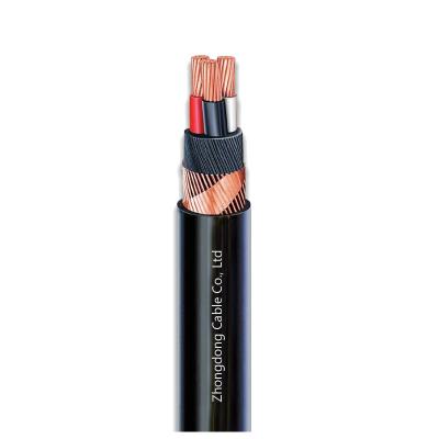 China Three Core LV Power Cable 0.6/1kV XLPE Insulated with Copper Wire Screen - 3.5kV Test Voltage, 90°C Operating Temperature for sale