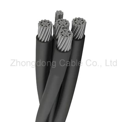 China Aluminum Conductor Overhead Aerial Bundled Cable ABC Power Cable 0.6/1KV with XLPE Insulation and 90°C Temperature Rating for sale