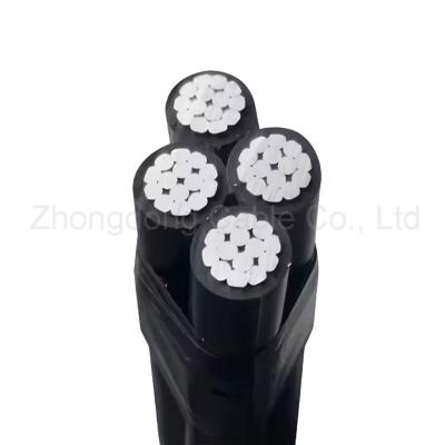 China 600V ABC Aerial Bundled Cable 4x35 mm² XLPE Insulation NFC 33-209 Standard for Overhead Power Distribution for sale