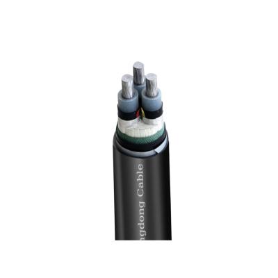 China Medium Voltage 8.7/15kV PVC Power Cable Three Core Underground Unarmoured - 3×500mm² to 3×25mm² Copper/Aluminum for sale
