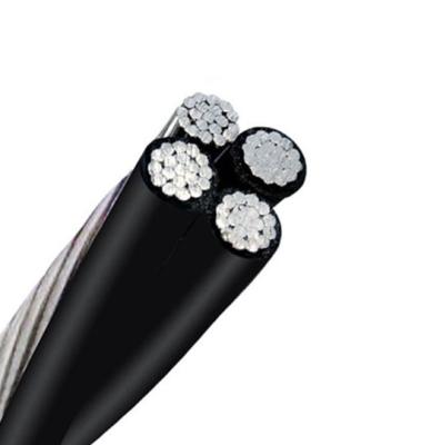 China Quadruplex Service Drop Aerial Bundled ABC Cable XLPE Insulated Aluminium 4 Core Conductor for sale
