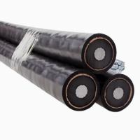 China 19/33kV Screened Aerial Bundled Cable ABC XLPE Insulated 3 Core Aluminum Conductor with Bare Messenger Neutral for sale