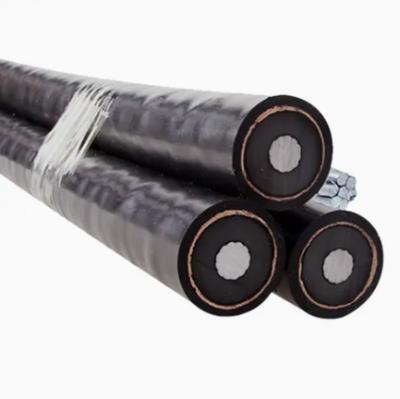 China 19/33kV Screened Aerial Bundled Cable ABC XLPE Insulated 3 Core Aluminum Conductor with Bare Messenger Neutral for sale