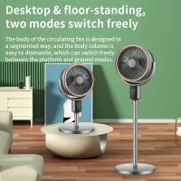 China Dual Adjustable Tube Turbo Air Circulator Fan 3-Speed Auto Oscillation Quiet for Desk Floor Use for Outdoor Hotels Household for sale