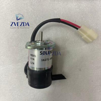 China Fuel Shutoff Solenoid 16271‑60012 ZVEZDA 12V For Kubota V2203 V1903 V2003 Engine Excavator for sale