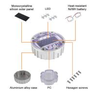 China Solar LED Road Studs 75T Load Capacity IP68 10mm LED Diameter Monocrystalline Panel for sale