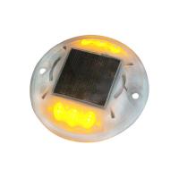 China FCC Flashing Solar Road Stud Yellow LED Pavement Marker 1000m Viewing Distance 20Tons Compression for sale