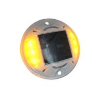 China FCC Flashing Solar Road Stud Yellow LED Pavement Marker 1000m Viewing Distance 20Tons Compression for sale