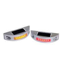 China IP68 Half Moon Aluminum Solar Cat Eye Road Stud 125x43x30mm Yellow LED for sale