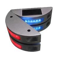 China Half Moon Solar LED Road Stud 125x43x30mm IP68 20T Reflective Road Marker for sale