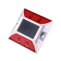China Aluminum Solar Road Stud Red LED 2 or 4pcs IP68 20 Tons Load Capacity for sale
