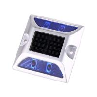 China 115x110x23mm Aluminum Solar Road Stud Blue LED IP68 20T Load Capacity for Construction Sites for sale