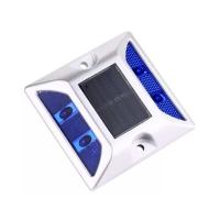 China 115x110x23mm Aluminum Solar Road Stud Blue LED IP68 20T Load Capacity for Construction Sites for sale