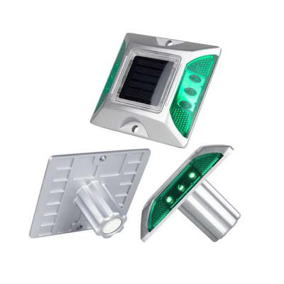 China 6pcs Beads Aluminum Solar LED Road Stud Reflectors Flashing Mode 128x118x25mm for sale