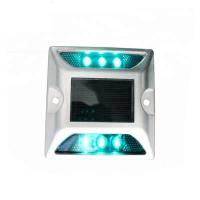 China Anti Corrosion Solar Road Stud Light Flashing Green Reflective Studs IP68 20T Load for sale