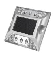 China Solar LED Road Stud Flashed Pattern IP68 6 LED Epistar Chip 1000m Visual Distance for sale