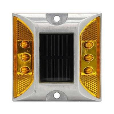 China Solar Road Reflector Yellow IP68 Waterproof 6 LED High Brightness Road Stud for sale