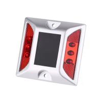 China IP68 Solar Powered LED Road Studs White Aluminum Raised Flashing Light 115x110mm for sale
