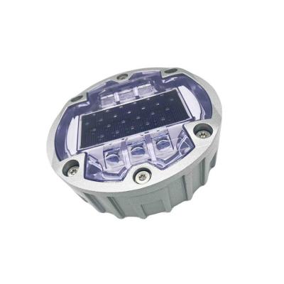 China Solar LED Road Stud 143mm Embedded Round Aluminum Flashing Cat Eye Road Marker IP68 75T Load for sale