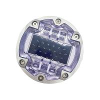 China 143mm Round Solar Road Stud 6 LED Flashing Lights IP68 Waterproof 75T Load Capacity for sale
