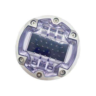 China 143mm Round Solar Road Stud 6 LED Flashing Lights IP68 Waterproof 75T Load Capacity for sale