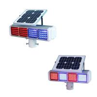 China Solar Traffic Light RSV-G101 4 Sides Red Blue LED 800m Visual Distance 6W Panel for sale