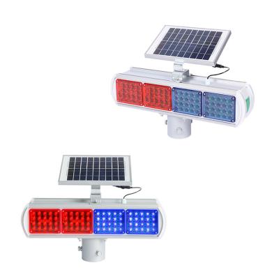 China Solar LED Flashing Traffic Light RSV-G101 Red Blue Warning Strobe 6W 18V 200H for sale