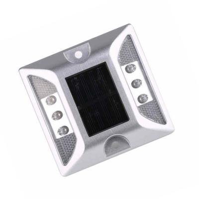 China Solar LED Road Studs White Aluminum Pavement Marker 6 LED IP68 20T Load Capacity for sale