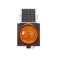 China Solar Powered Amber Warning Light 300mm 400mm Traffic Yellow Flashing Solar Marker Light for sale