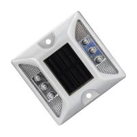 China Aluminum Solar LED Road Stud 500Lux 20T Load Capacity Blinking Cat Eye Marker Light for sale