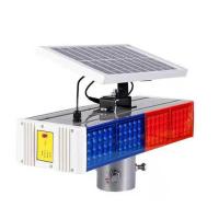 China Solar LED Flashing Warning Light Red Blue 80mm Pole 12V7AH Emergency Strobe for sale