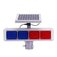 China Solar LED Flashing Warning Light Red Blue 80mm Pole 12V7AH Emergency Strobe for sale