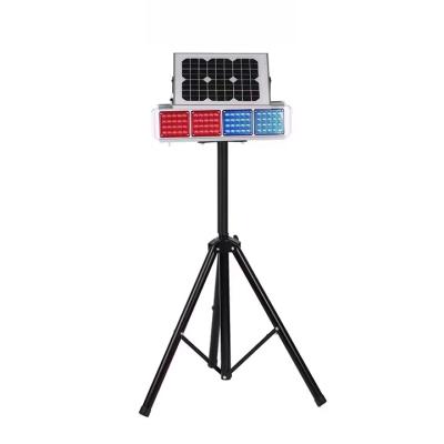 China Emergency Solar Traffic Light RSV-G101 530x170x135mm Red Blue LED Road Safety Flashing Warning Signal for sale
