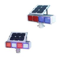 China Emergency Solar Traffic Light RSV-G101 530x170x135mm Red Blue LED Road Safety Flashing Warning Signal for sale