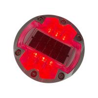 China Solar Powered LED Road Studs Aluminum Embedded Cats Eyes Reflector 57 Tons Load 100 Hours Working for sale