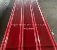 China Color Coated Steel Roofing Sheet 0.4mm 0.5mm 0.6mm Thickness Corrugated Plate for sale