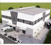 China Fire Rated Grade A 60m Clear Span Prefab Steel Structure Workshop Q355B Portal Frame for sale