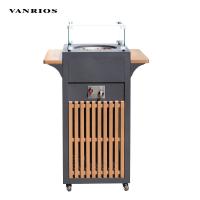 China Modern Aluminum Outdoor Gas Fire Table With Wood Grain Finish for sale