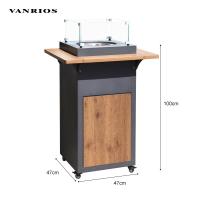 China Modern Aluminum Outdoor Gas Fire Table With Wood Grain Finish for sale