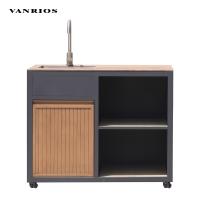 China Premium Modular Outdoor Kitchen Cabinet With 90 Degree Corner Unit And Aviation Grade Aluminum Frame for sale