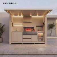 China White Powder Coated Outdoor BBQ Pod With Premium Countertop Modular Station for sale