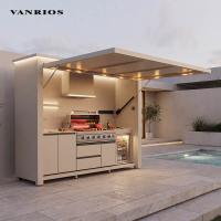 China White Powder Coated Outdoor BBQ Pod With Premium Countertop Modular Station for sale